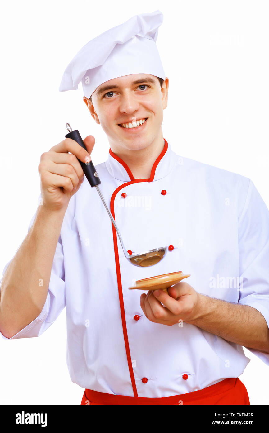 Young cook preparing food Stock Photo - Alamy