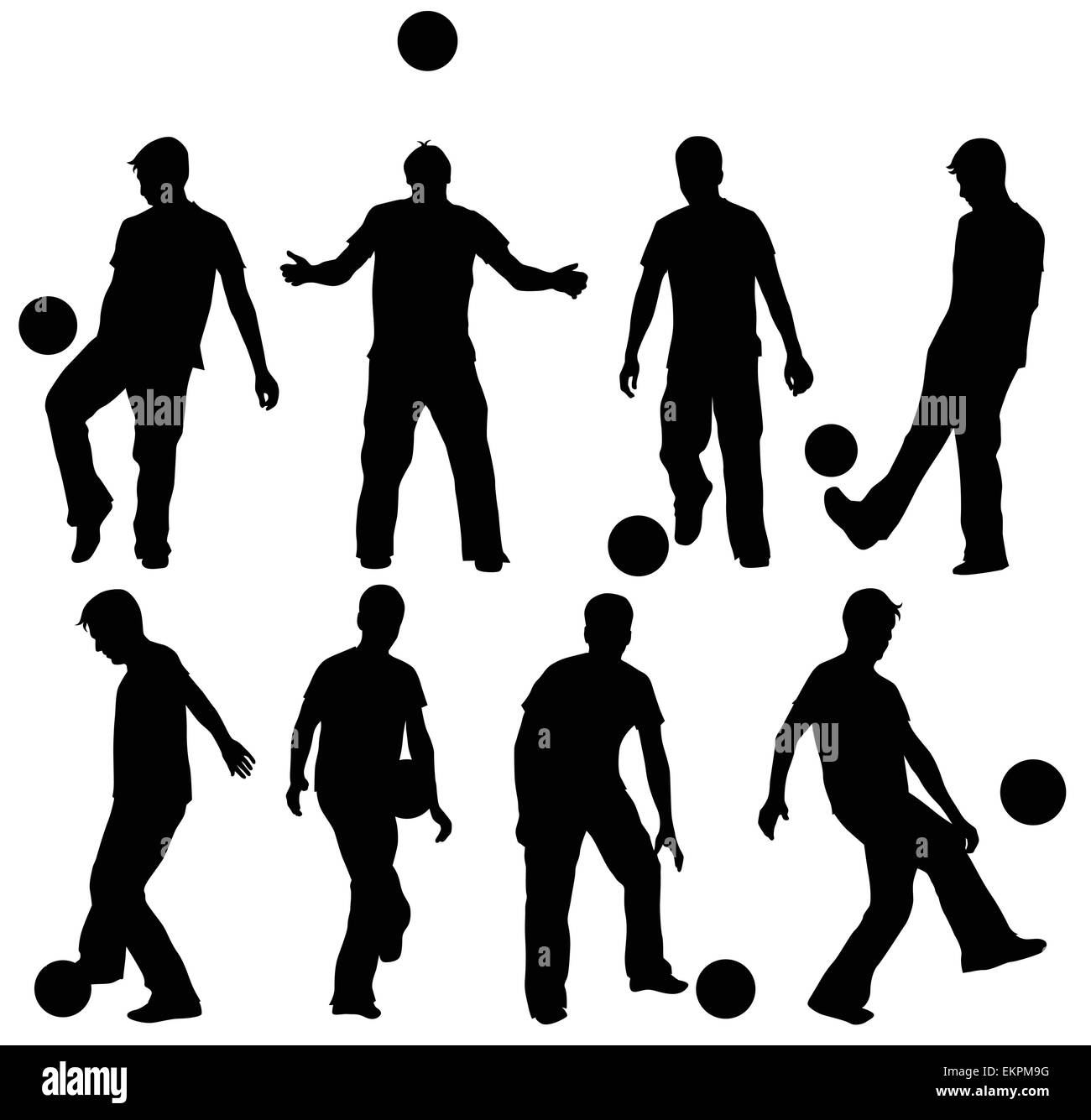 Playing kicking ball Black and White Stock Photos & Images - Alamy