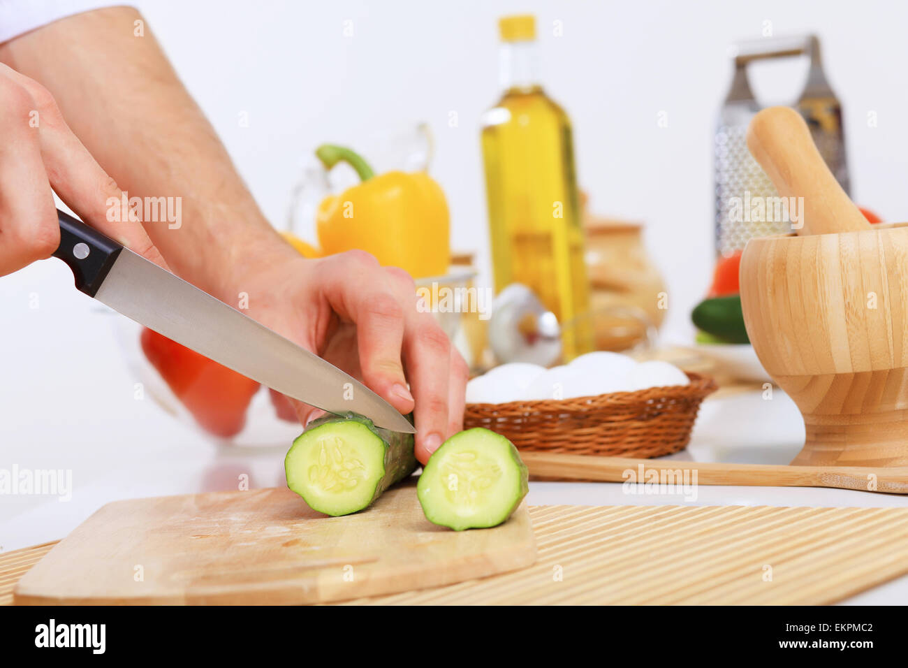 Fresh cut vegetables Stock Photo - Alamy