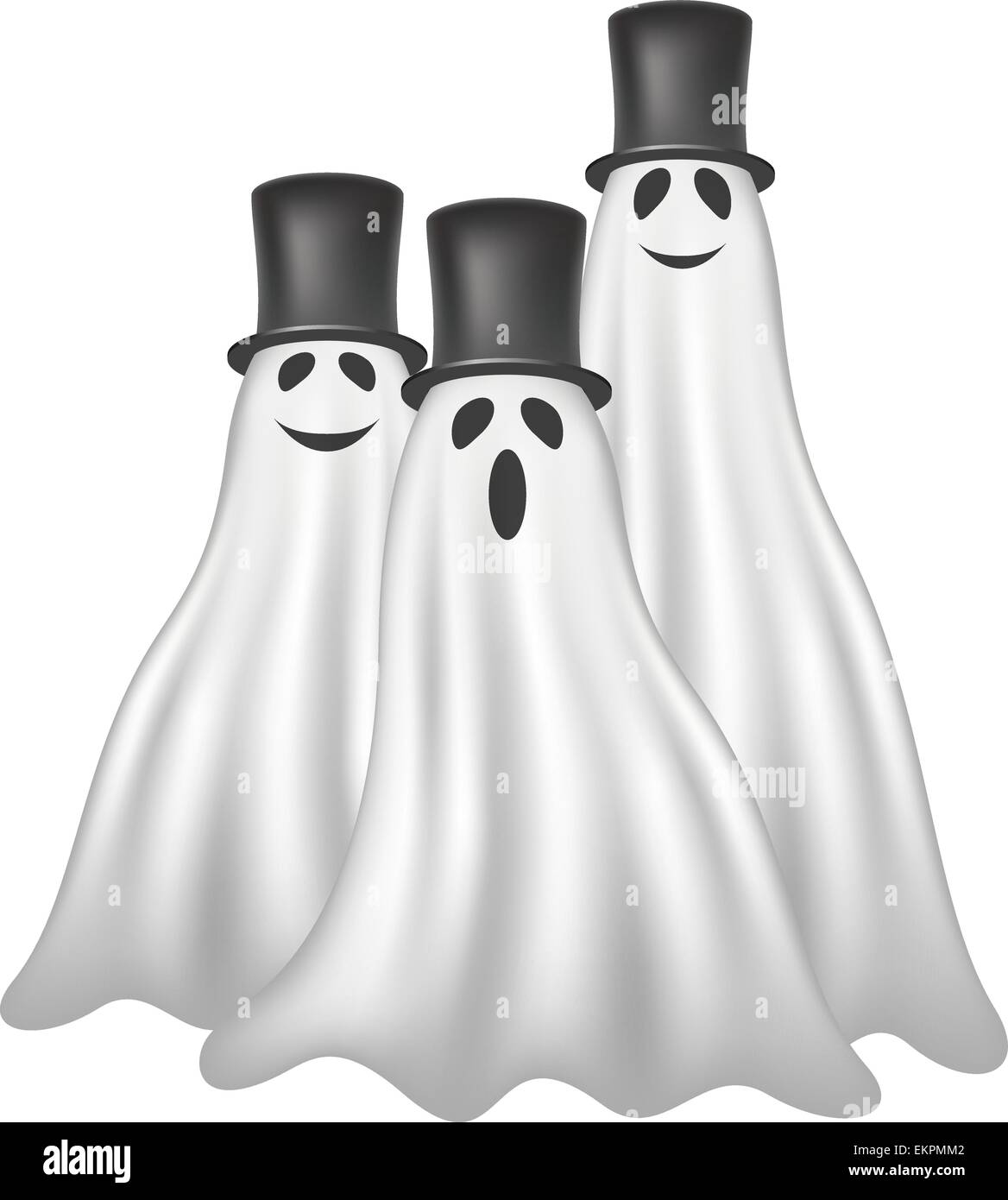 Three ghosts with black hats Stock Vector Image & Art - Alamy