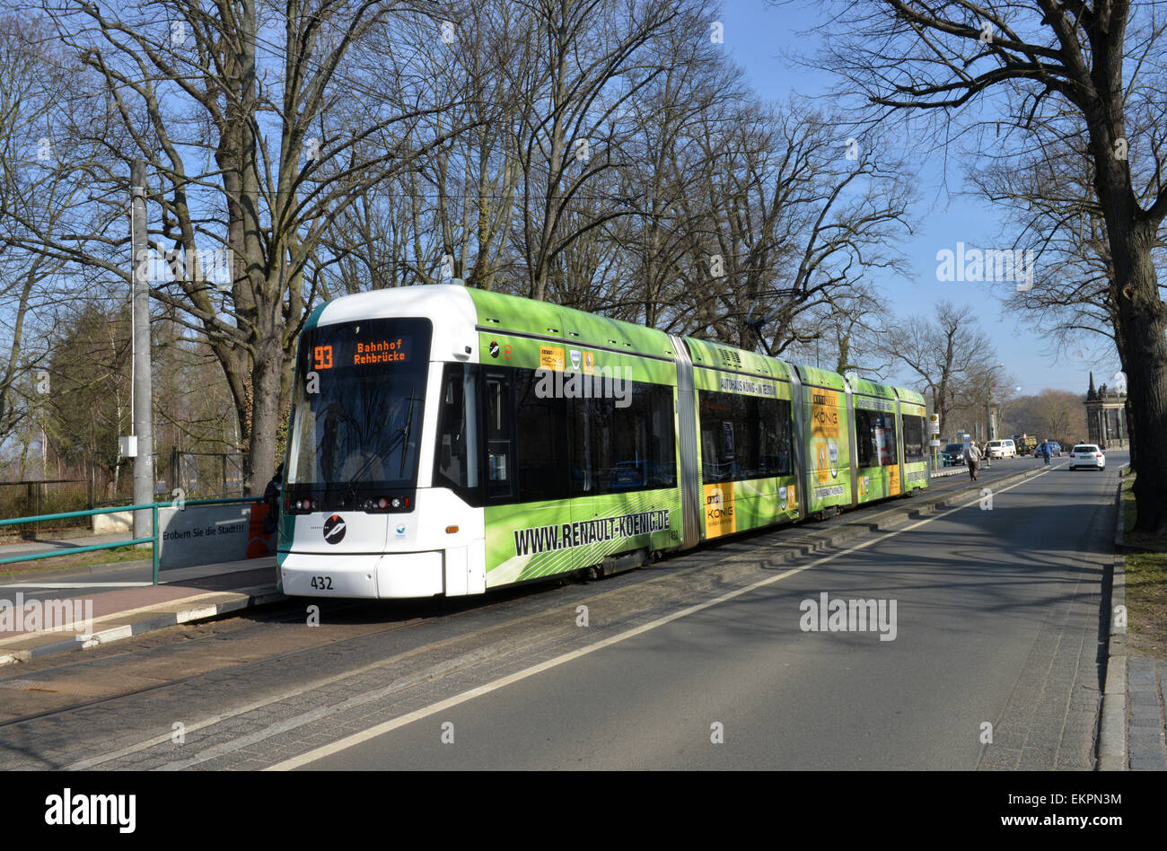 Potsdam Variobahn Unit 432 at Glienicker Irücke Tram Terminus Stock ...