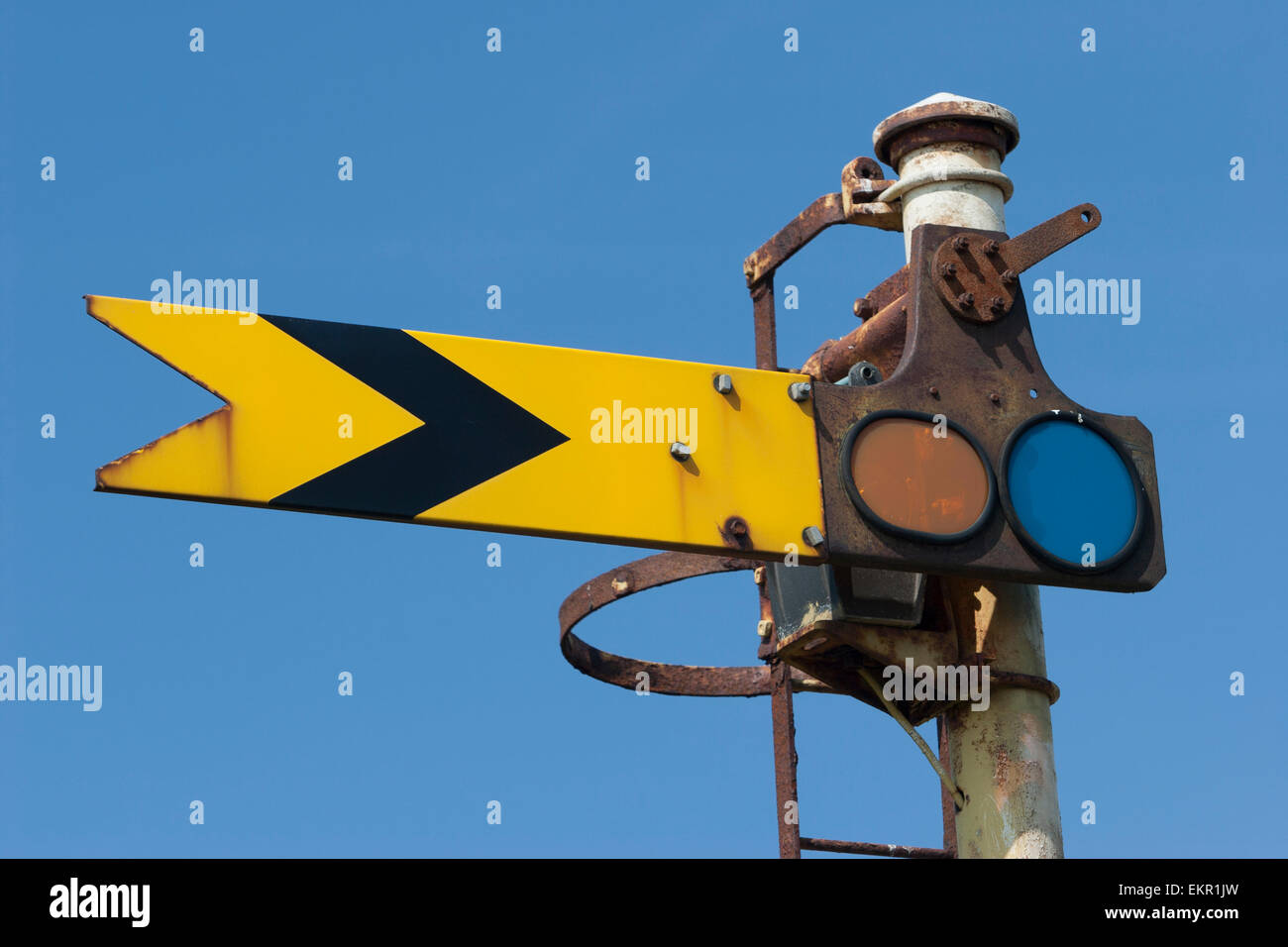 The distant signal for Llandudno near Deganwy Railway Station Stock ...