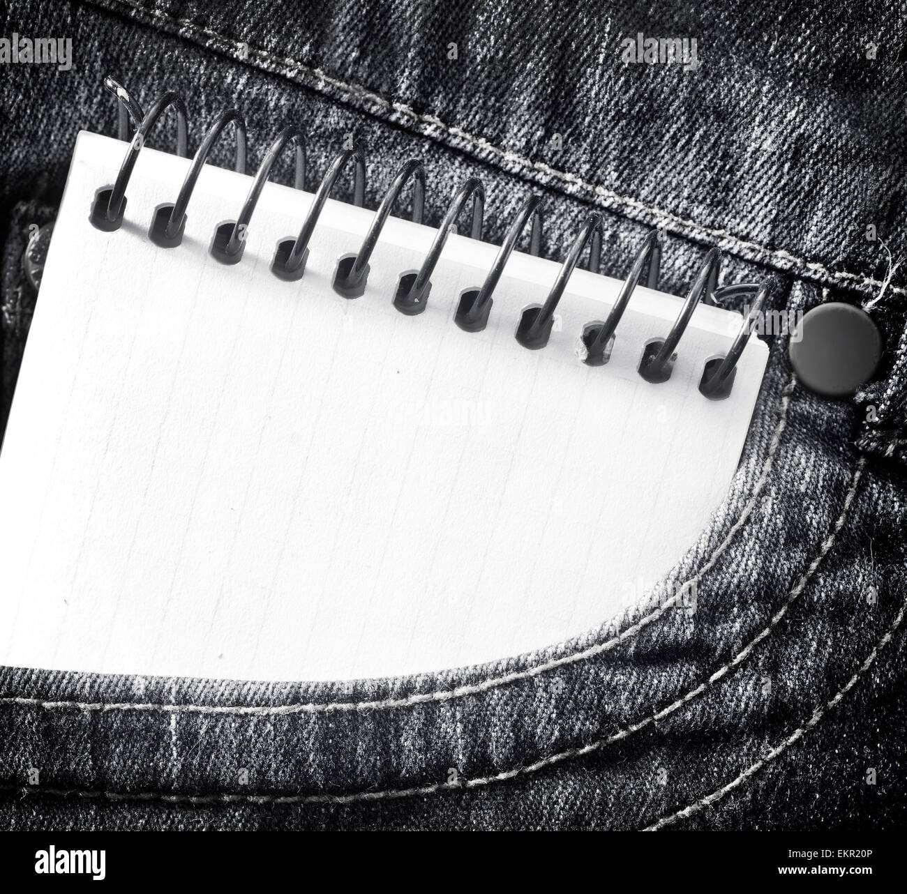 blank Notepad in your pocket denim pants Stock Photo - Alamy