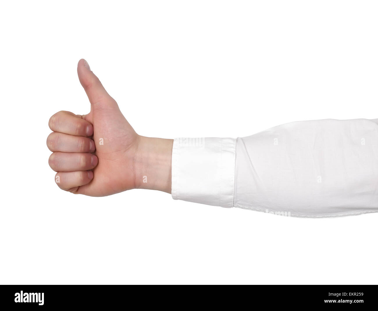 hand showing thumb up on white background Stock Photo - Alamy
