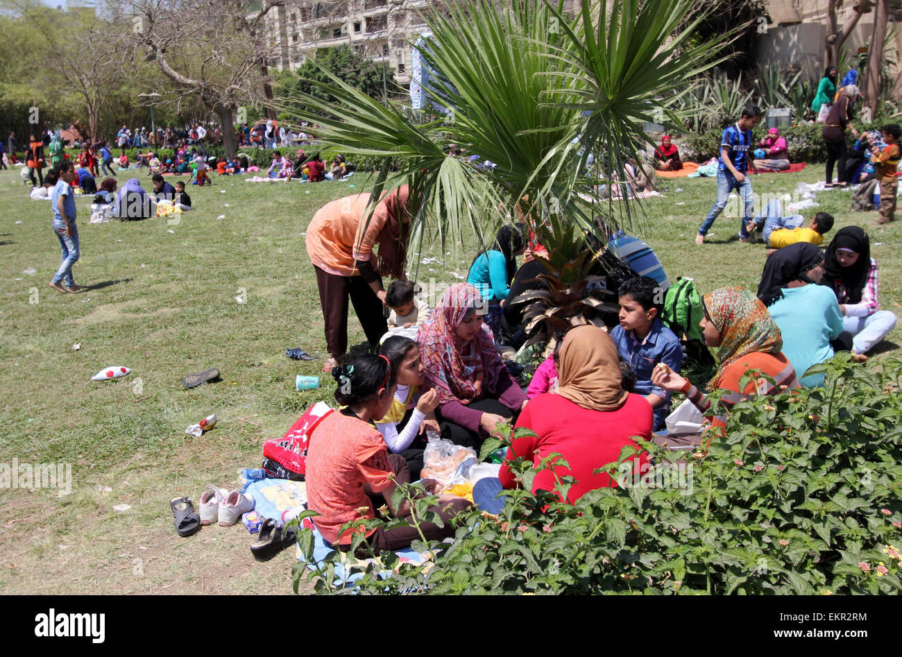 Helwan, Cairo, Egypt. 13th Apr, 2015. Egyptian children with their ...