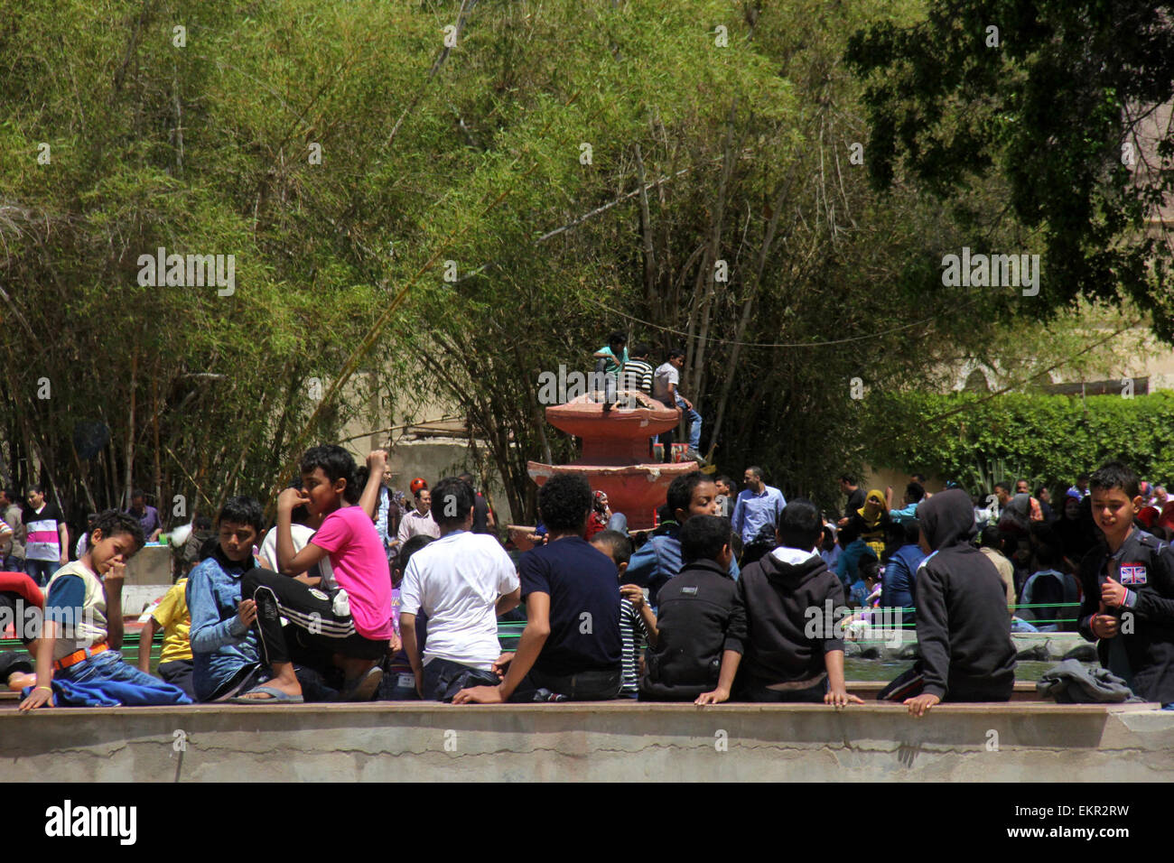 Helwan, Cairo, Egypt. 13th Apr, 2015. Egyptian children play at the ...