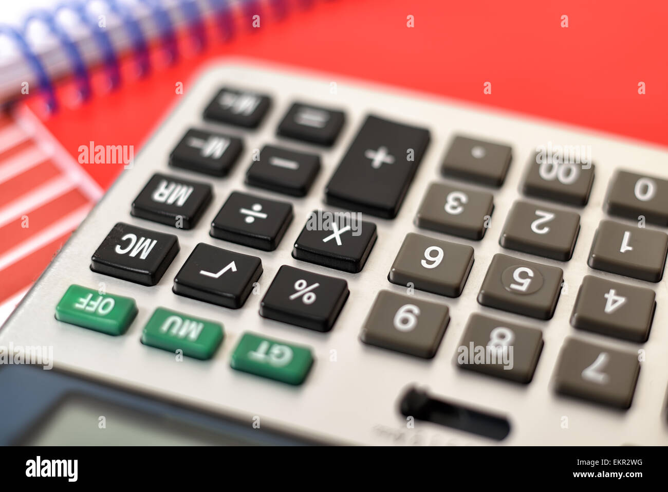 silver calculator on a workplace, close up Stock Photo - Alamy