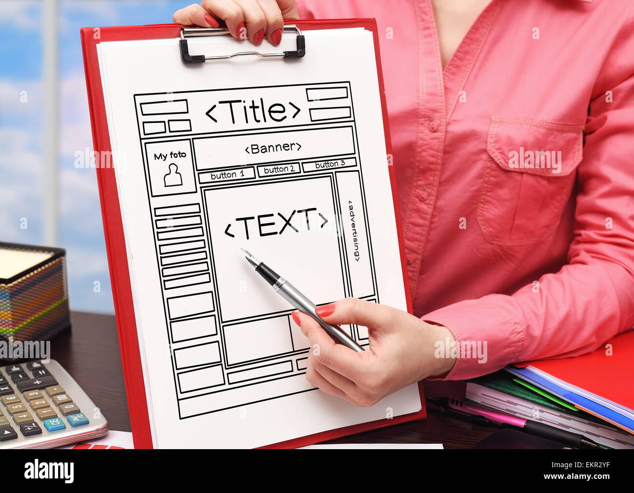 Hand drawing scheme website hi-res stock photography and images - Alamy