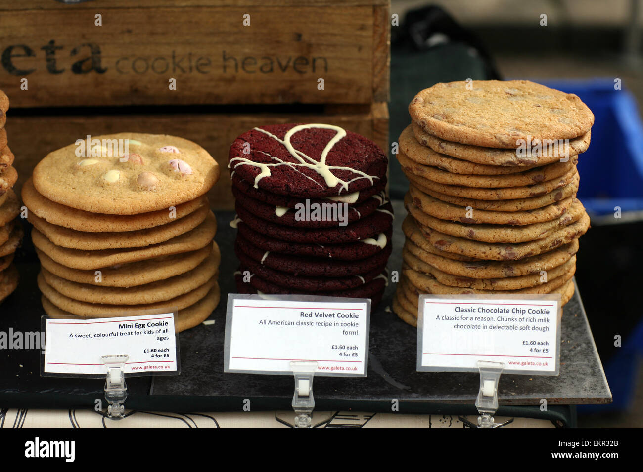 Speciality cookie stall at Farmers Market, at Alexandra Palace, London ...