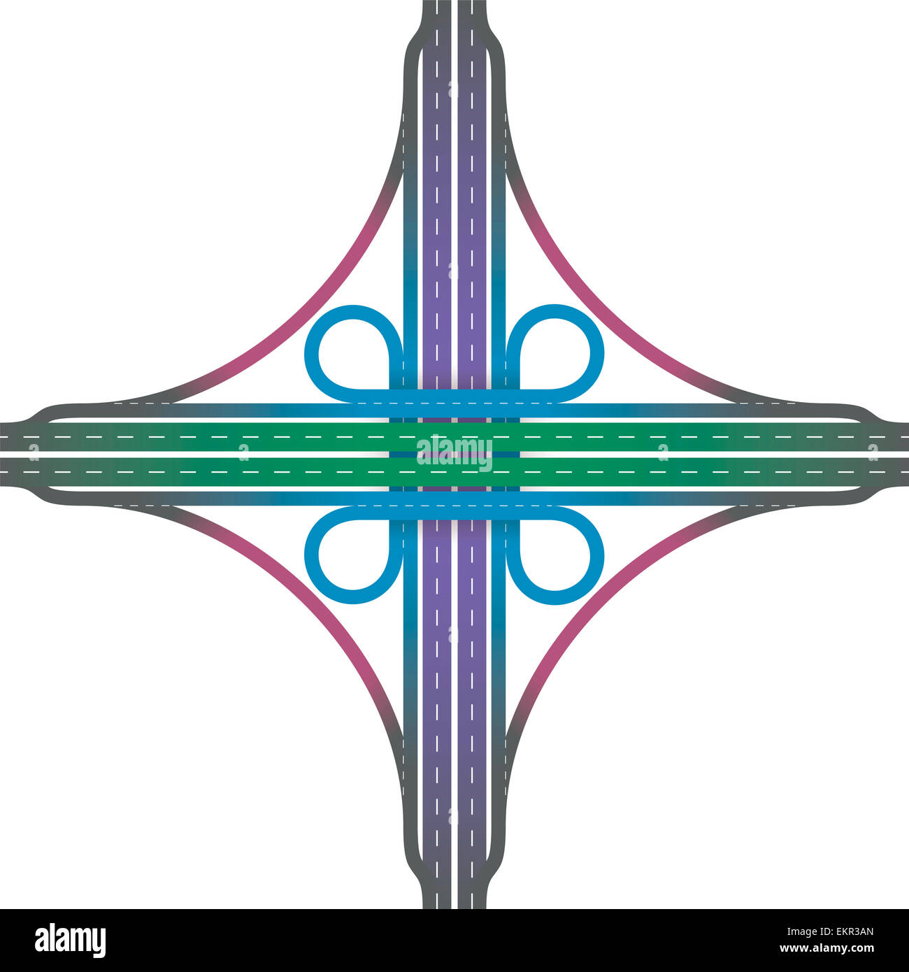Cloverleaf interchange hi-res stock photography and images - Alamy