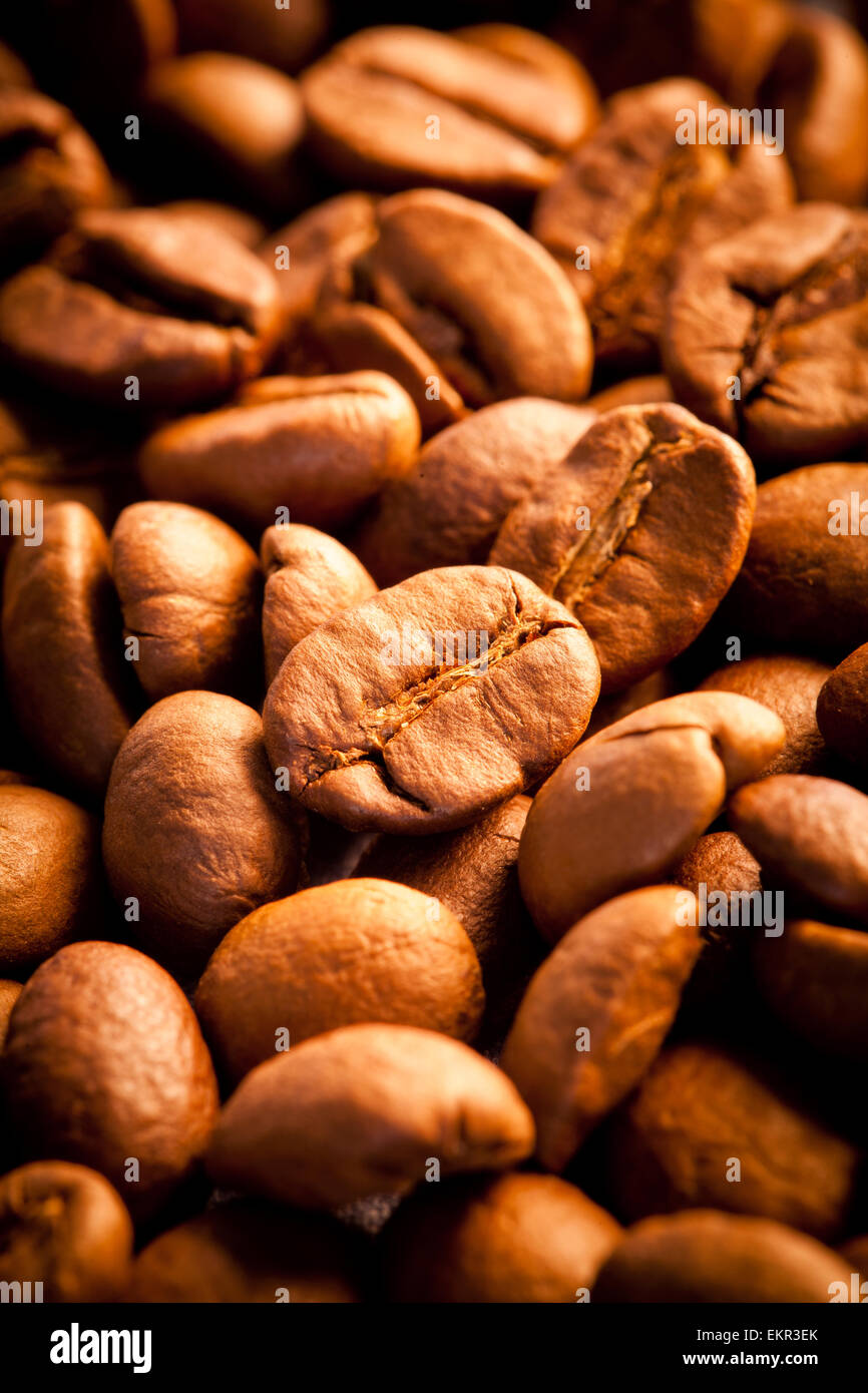 Close up photograph of some coffee beans Stock Photo - Alamy