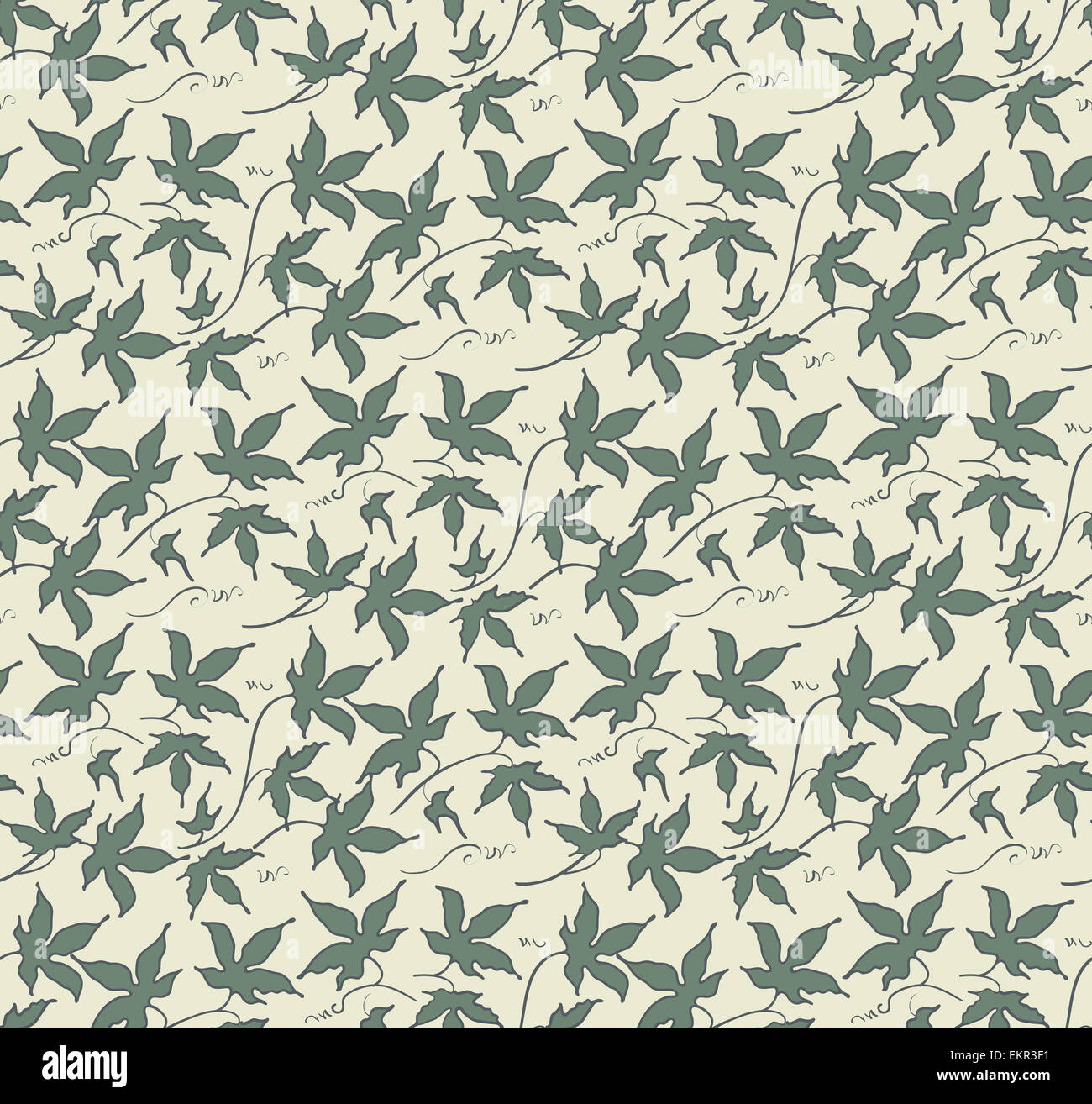 Vintage floral seamless pattern. Classic hand drawn ivy leaves Stock ...