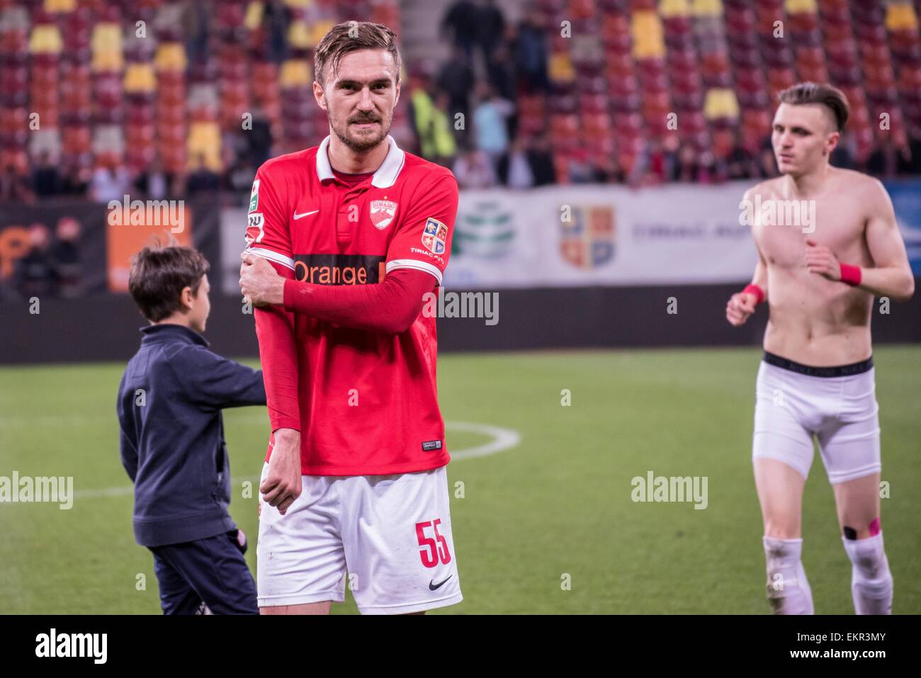 April 11, 2015: Marius Alexe #55 of Dinamo Bucharest at the end of the ...