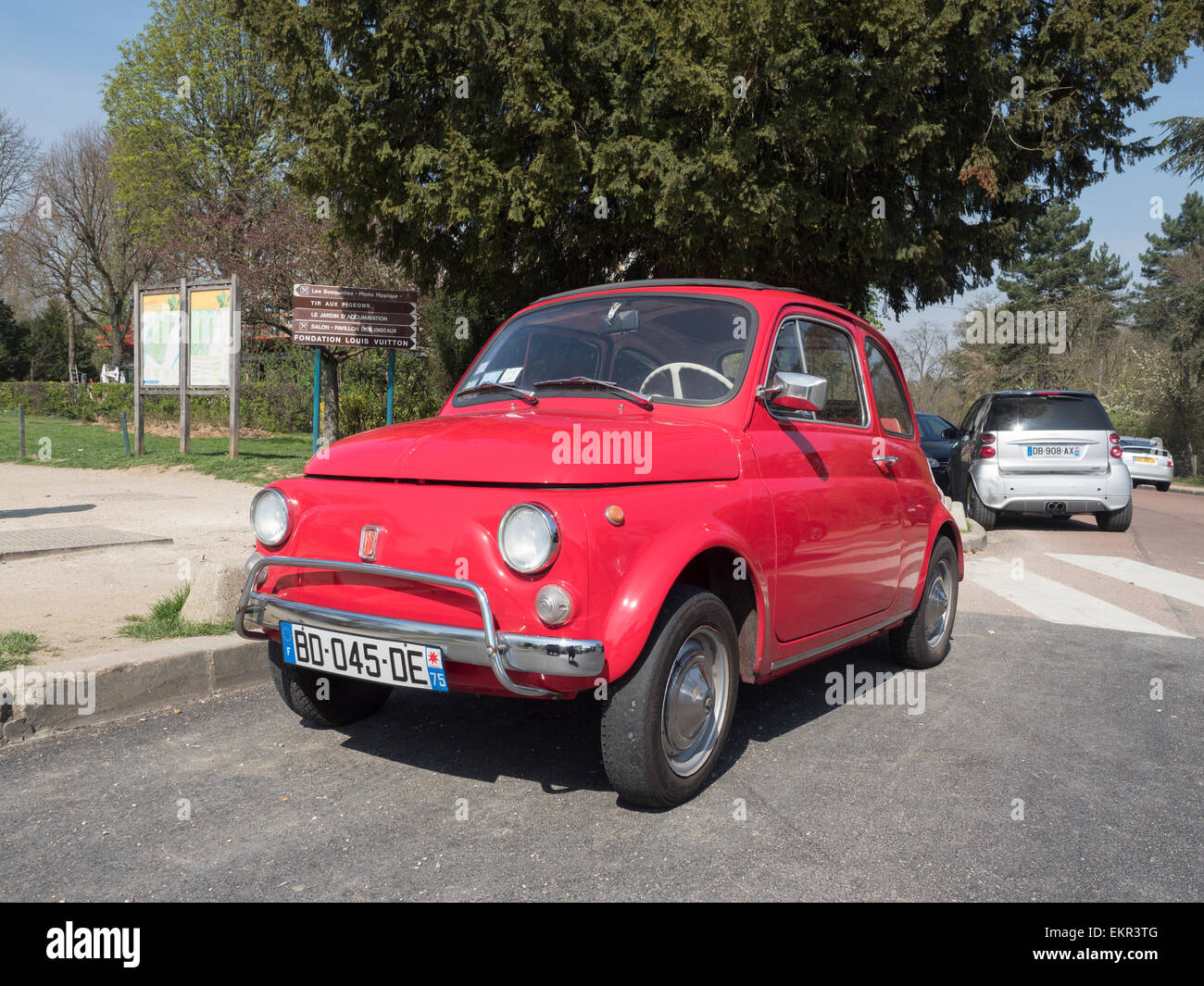 Red oldtimer fiat 500 in hi-res stock photography and images - Alamy