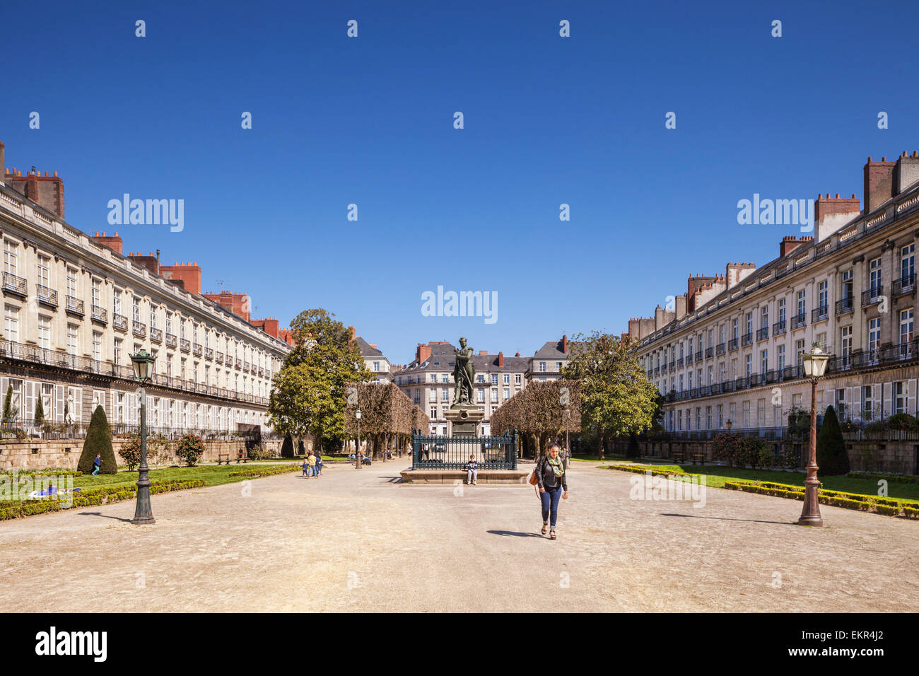 Cours Cambronne, with the statue of General Cambronne, Nantes, Loire ...