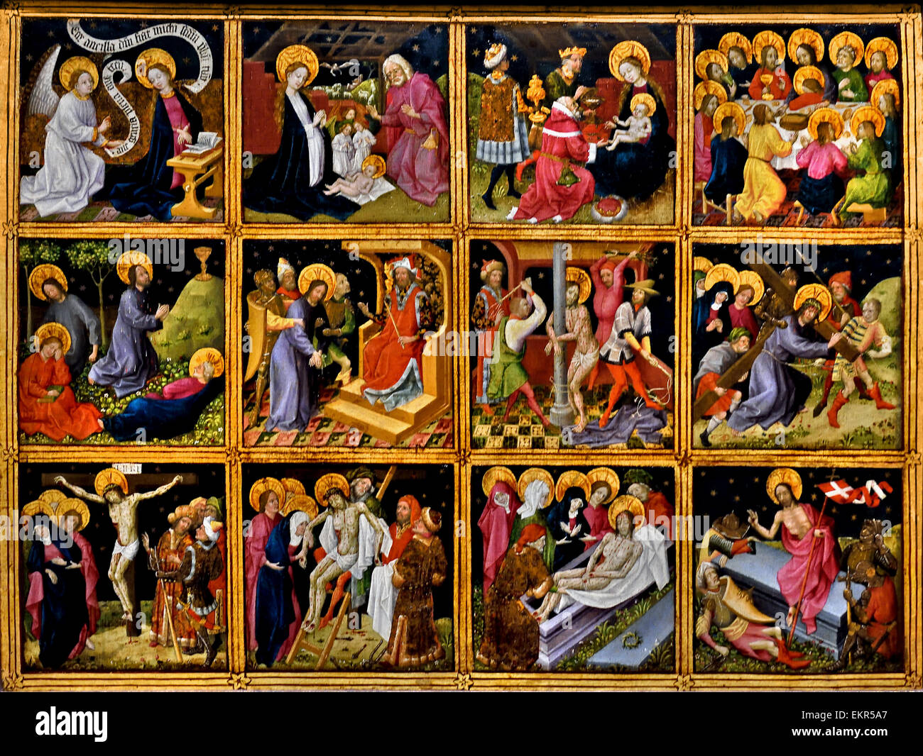 Devotional Picture with 12 Scenes of the life of Christ Cologne 1450 ...