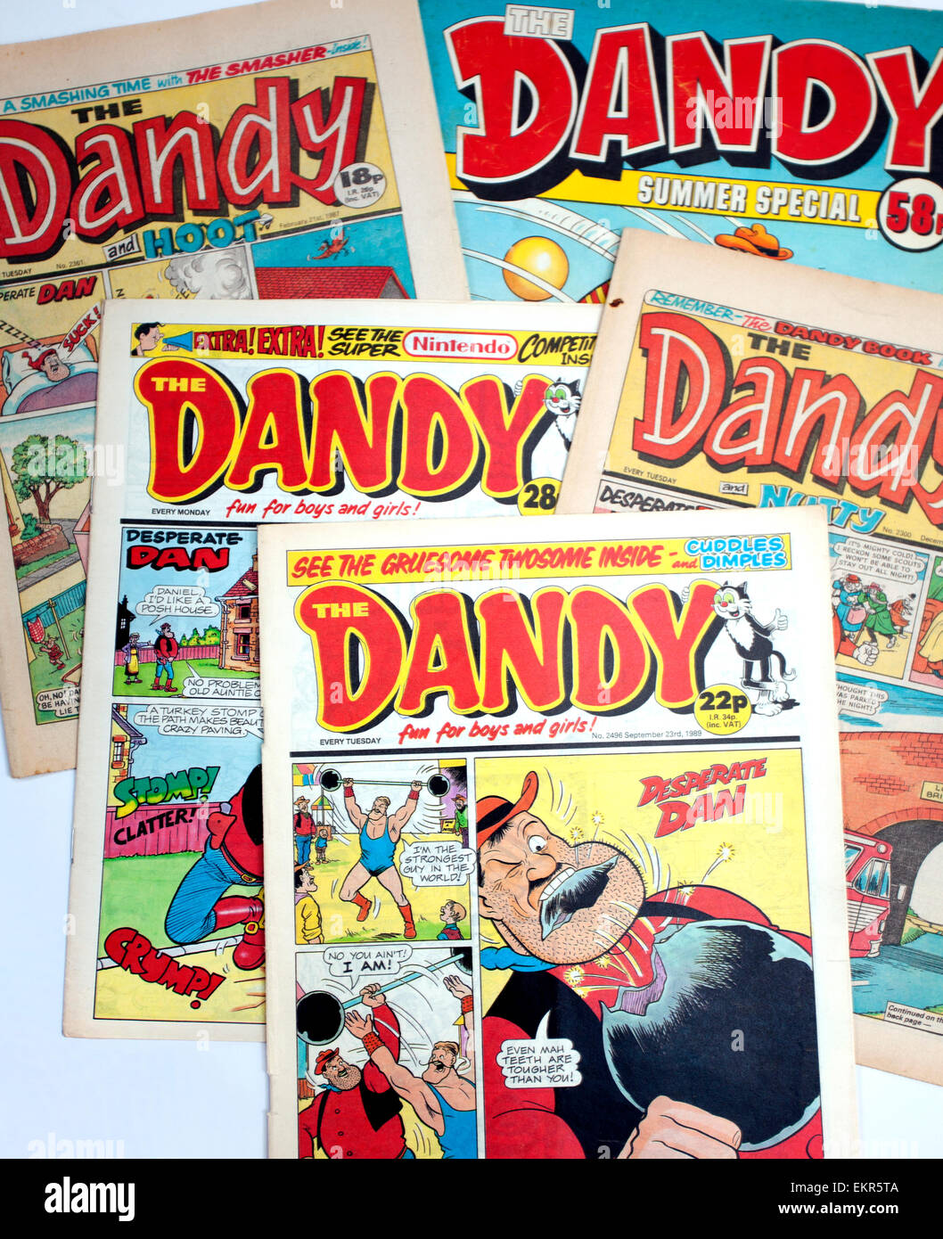 Copies of The Dandy comic from the 1980s, London Stock Photo - Alamy