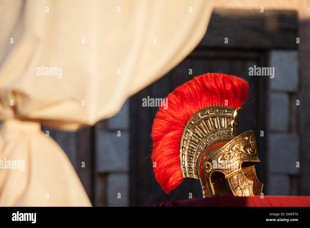 Carthaginians and Romans Festival. Roman helmet Stock Photo - Alamy