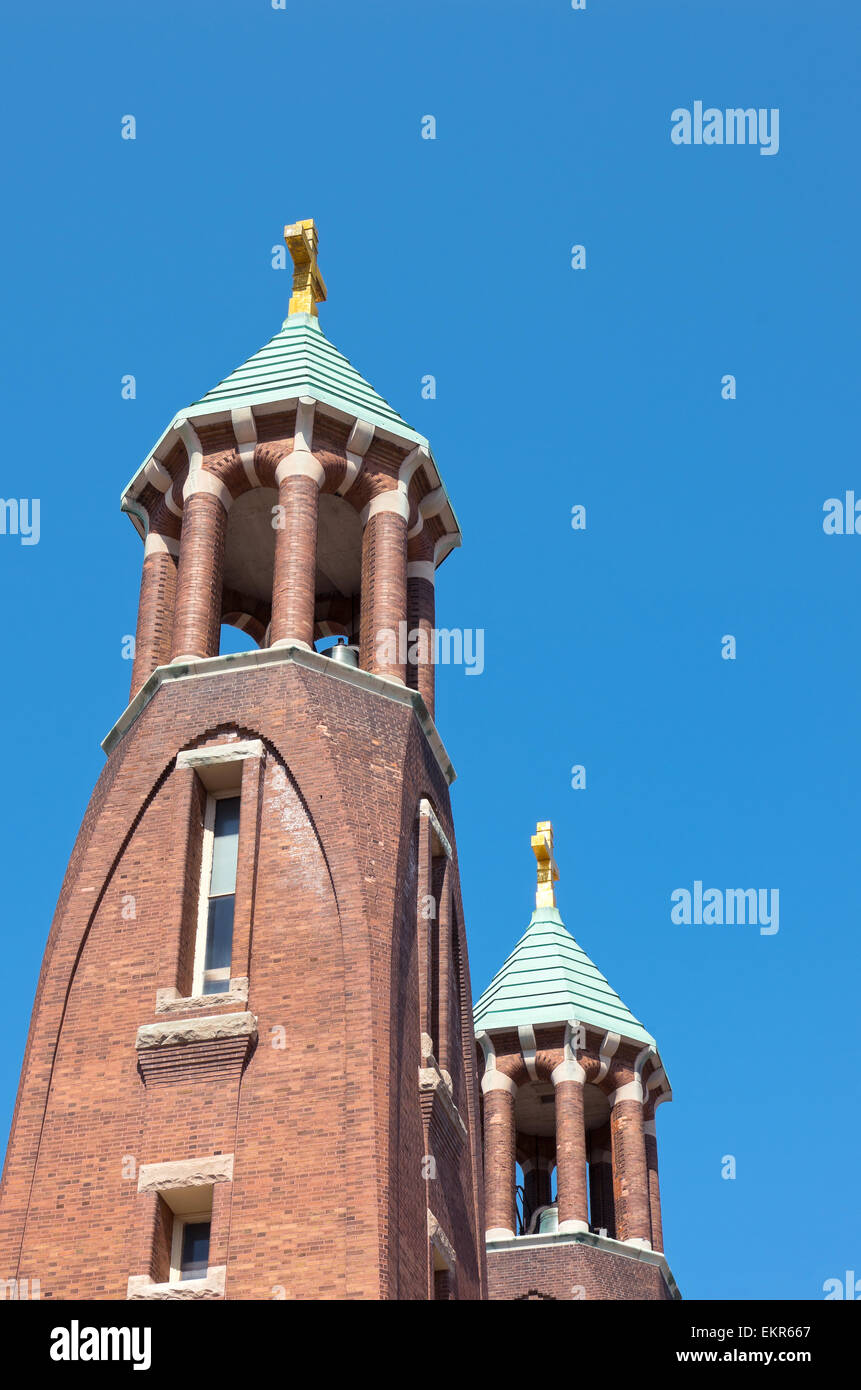 church towers and spires in saint paul of art nouveau architecture ...