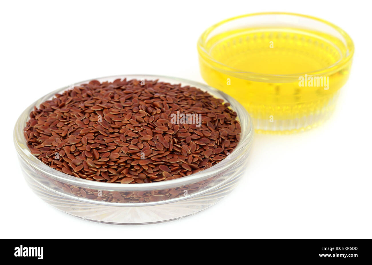 Flax seeds seed oil Cut Out Stock Images & Pictures - Alamy