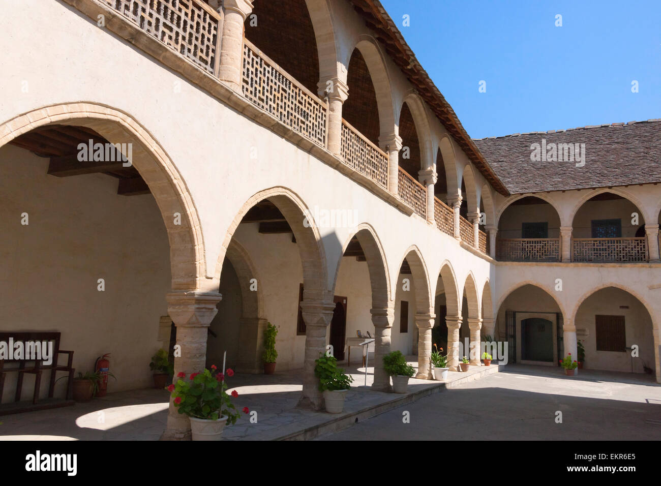 Monastery of Holy Cross, Omodos, Republic of Cyprus Stock Photo ...