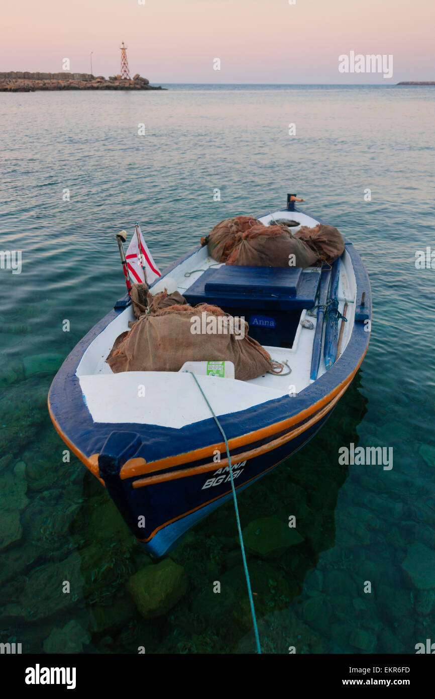 Boat in the harbor, Kyrenia, Turkish Republic of Northern Cyprus Stock ...