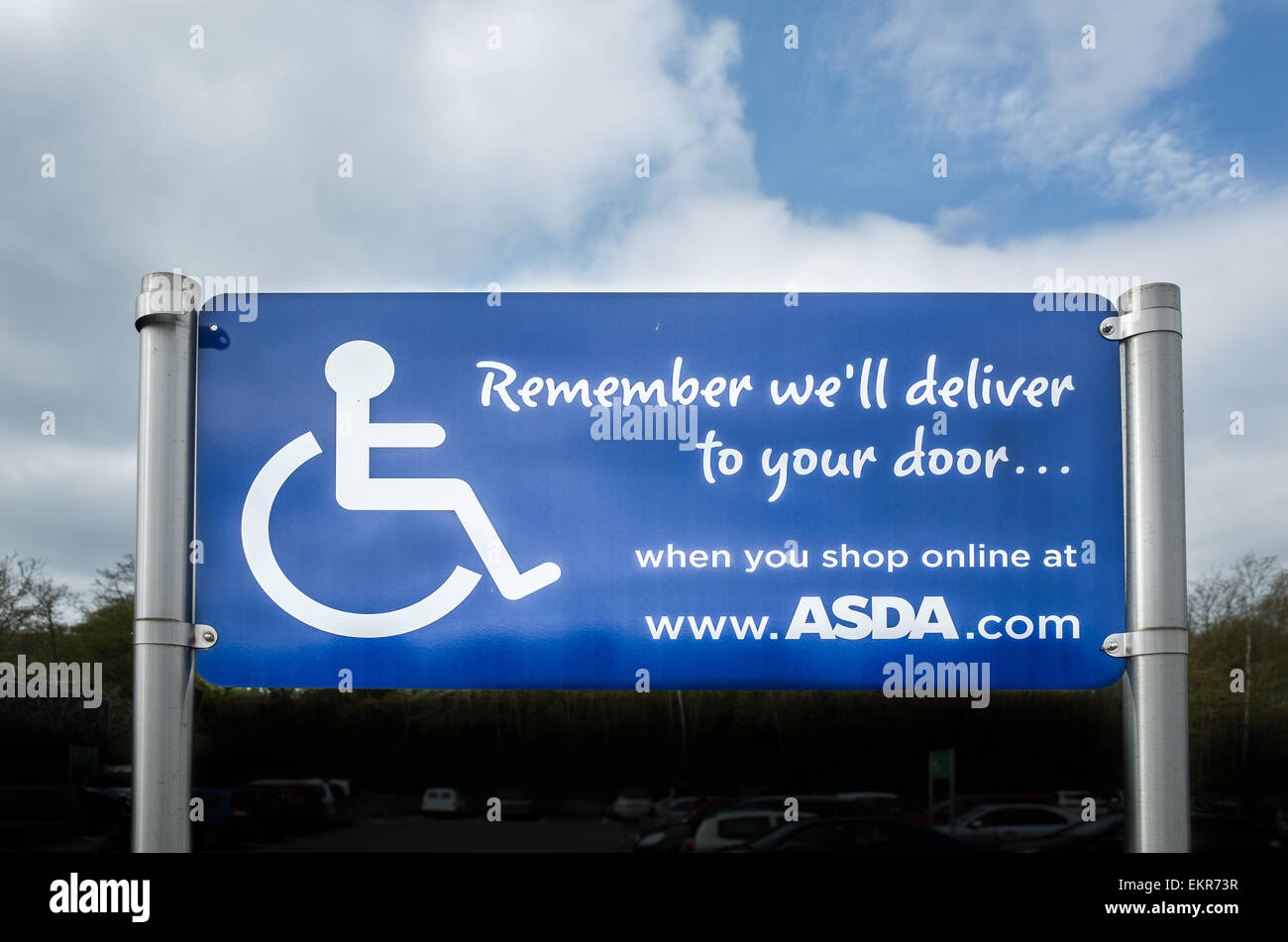 Parking at Asda limited to blue badge holders Stock Photo - Alamy