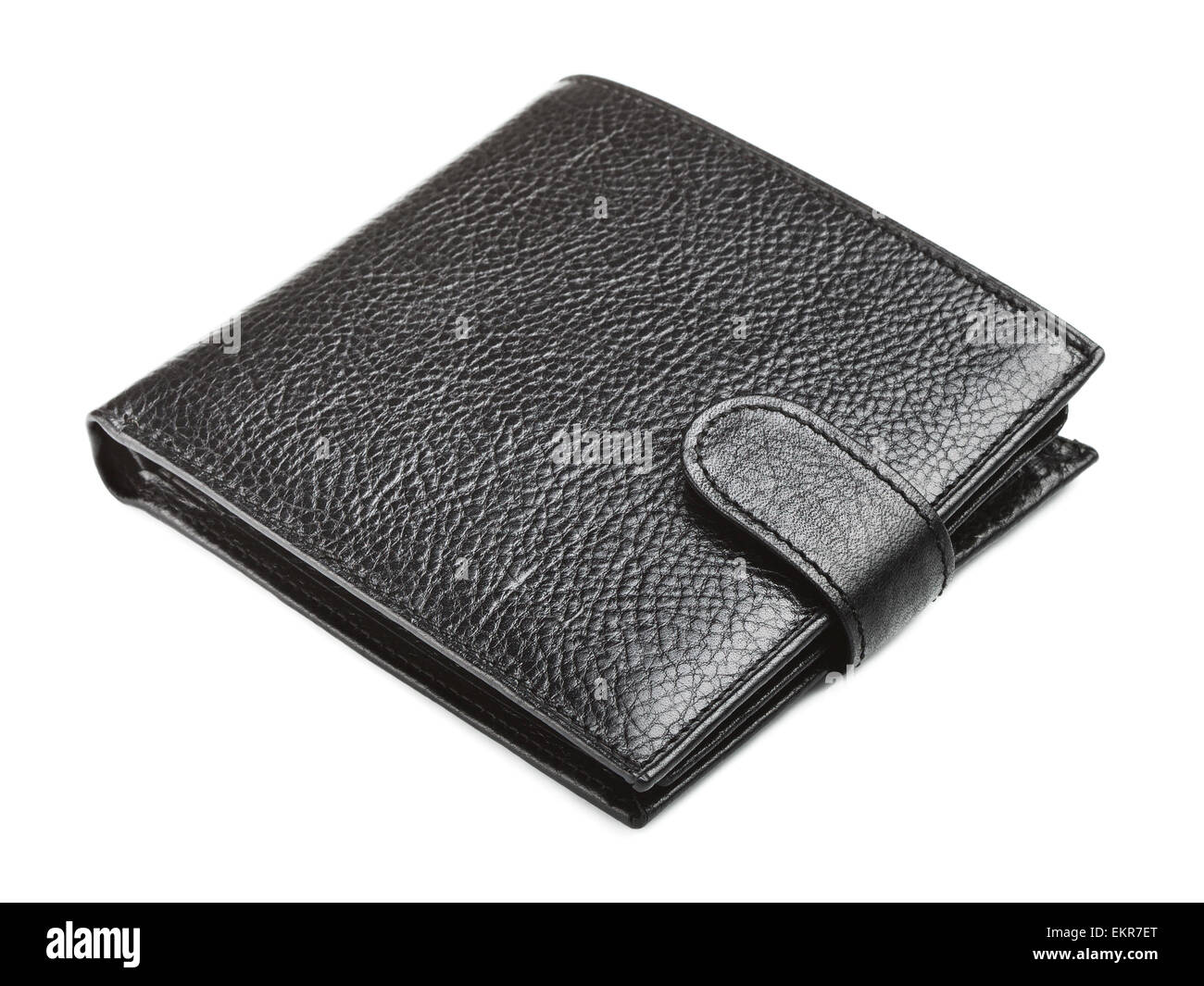 black leather wallet, isolated on white background Stock Photo - Alamy