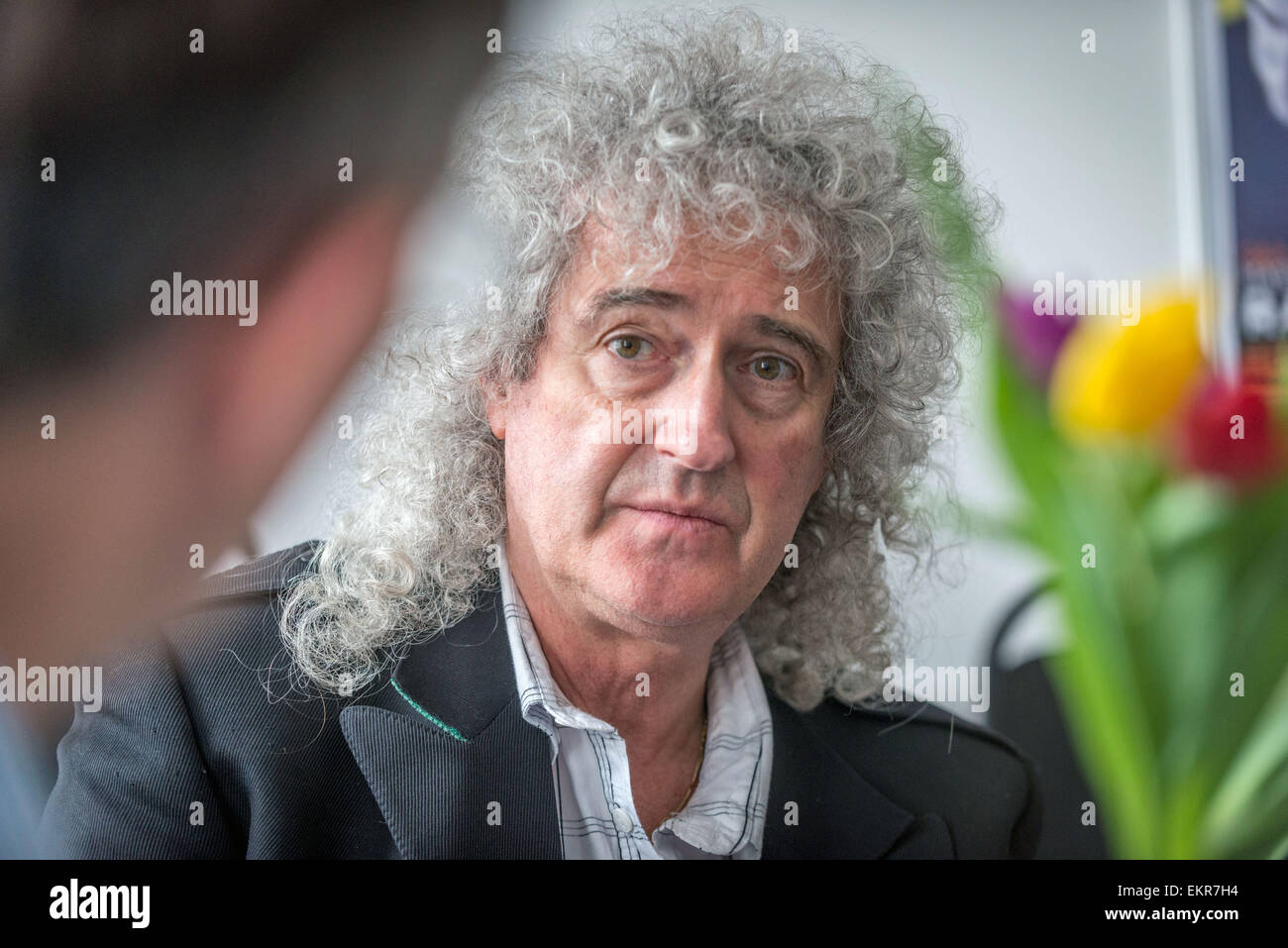 Brighton, UK. 13th April, 2015. Guitarist and campaigner Brian May ...