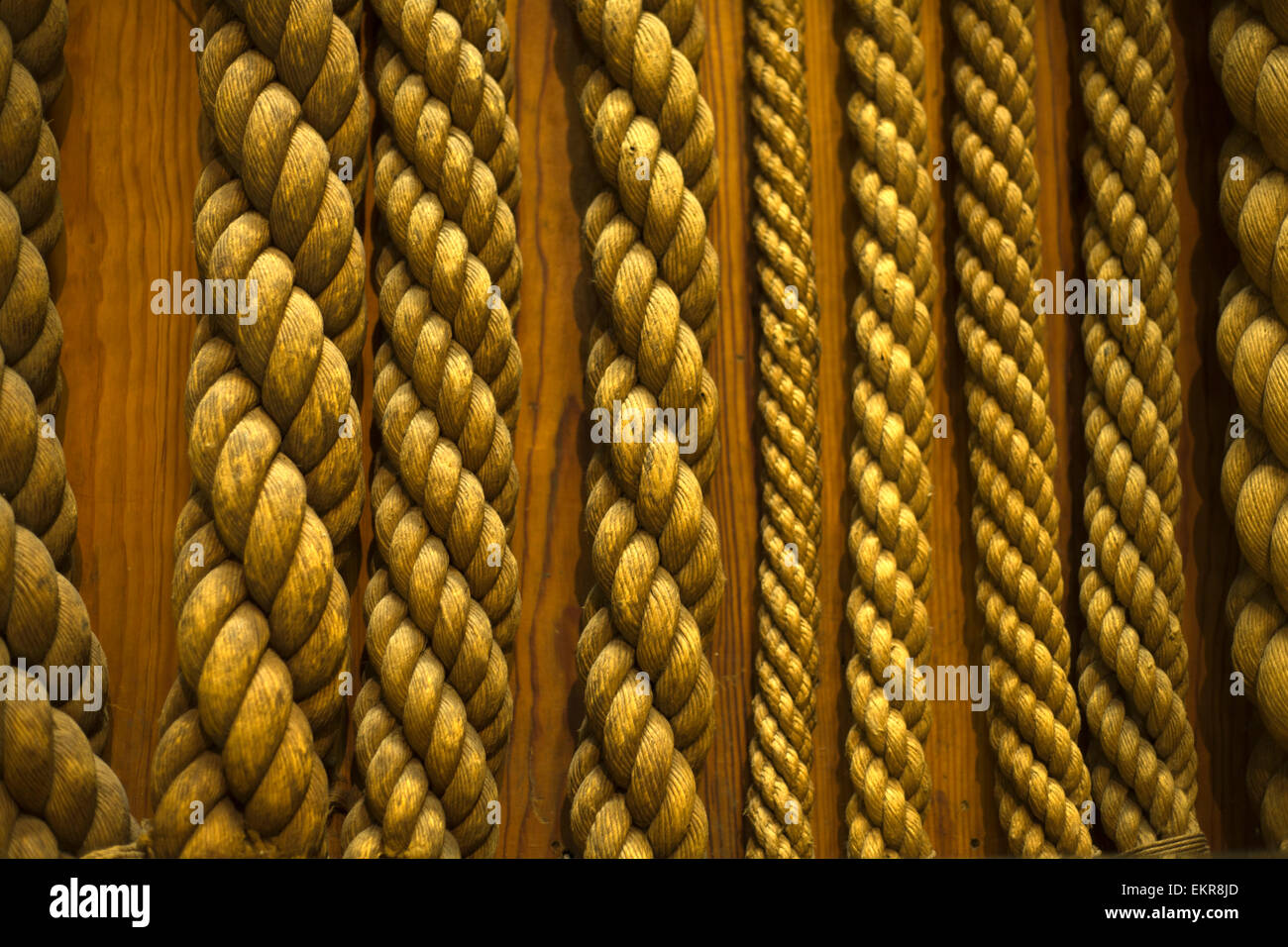 Ship ropes borders on wooden background texture Stock Photo - Alamy
