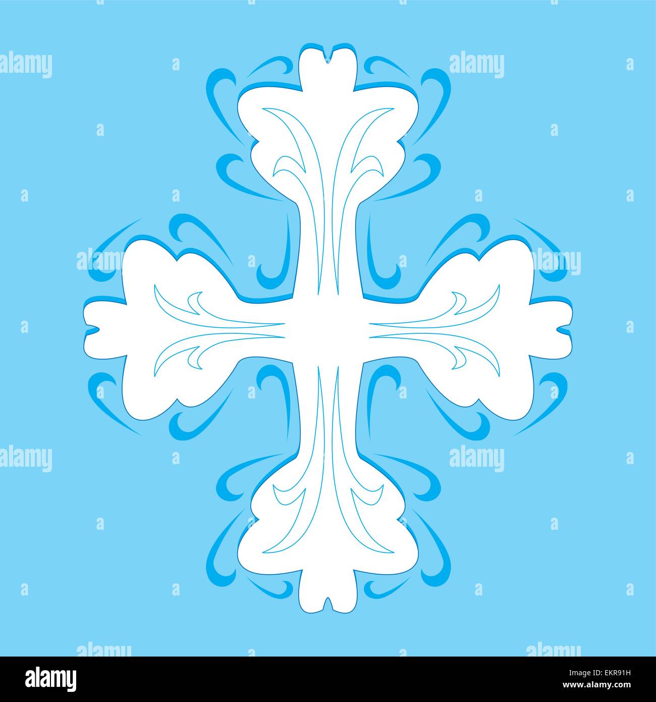 Vector illustration of a cross in dark blue tones Stock Vector Image ...