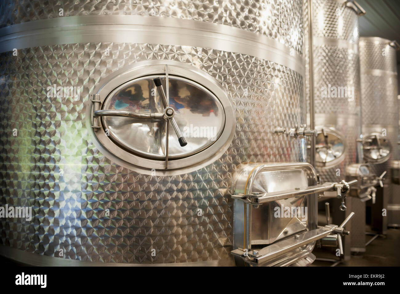 Stainless steel wine vats in Dorchester county; Cambridge, Maryland ...
