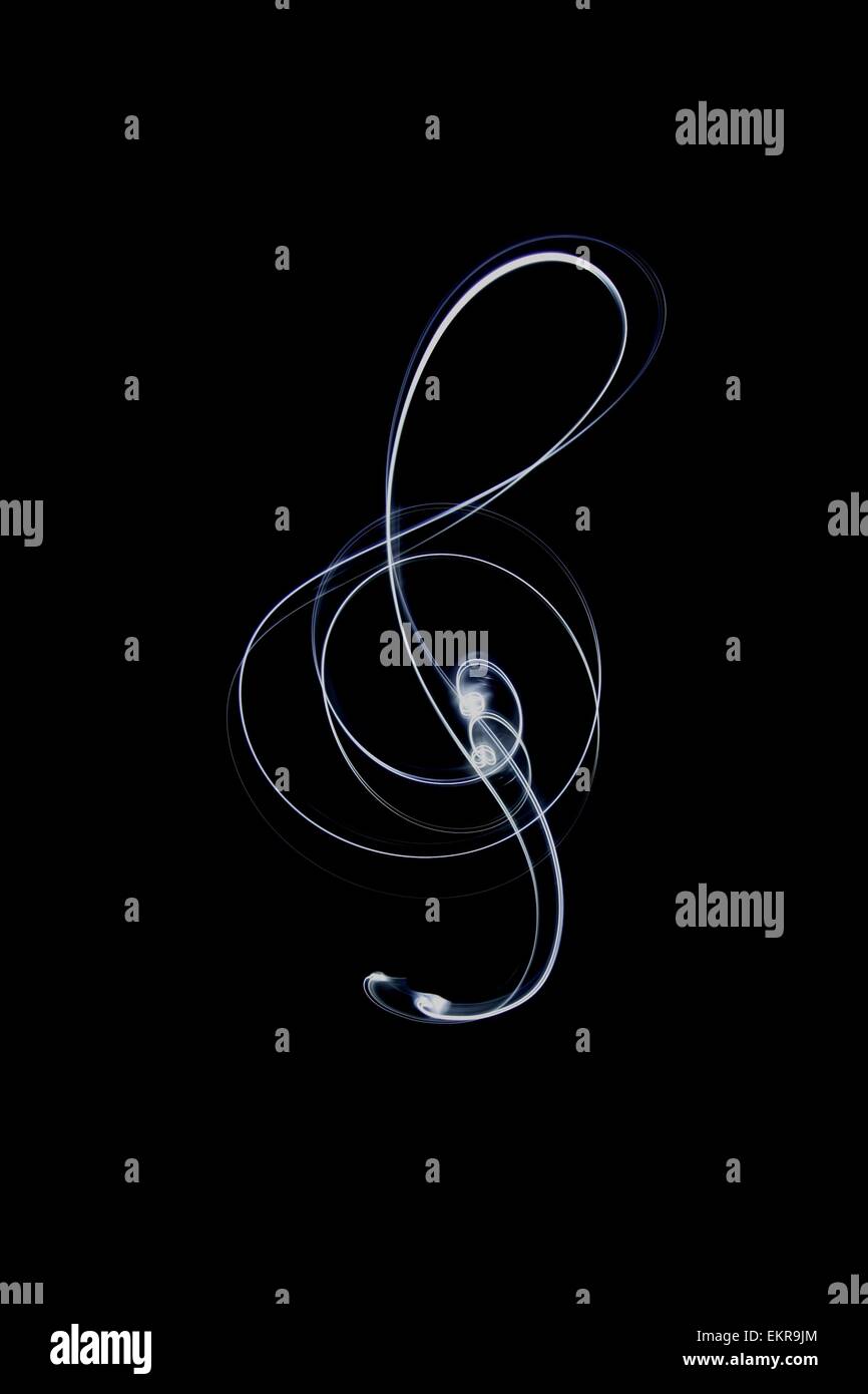 Light painting photo. Treble clef Stock Photo - Alamy