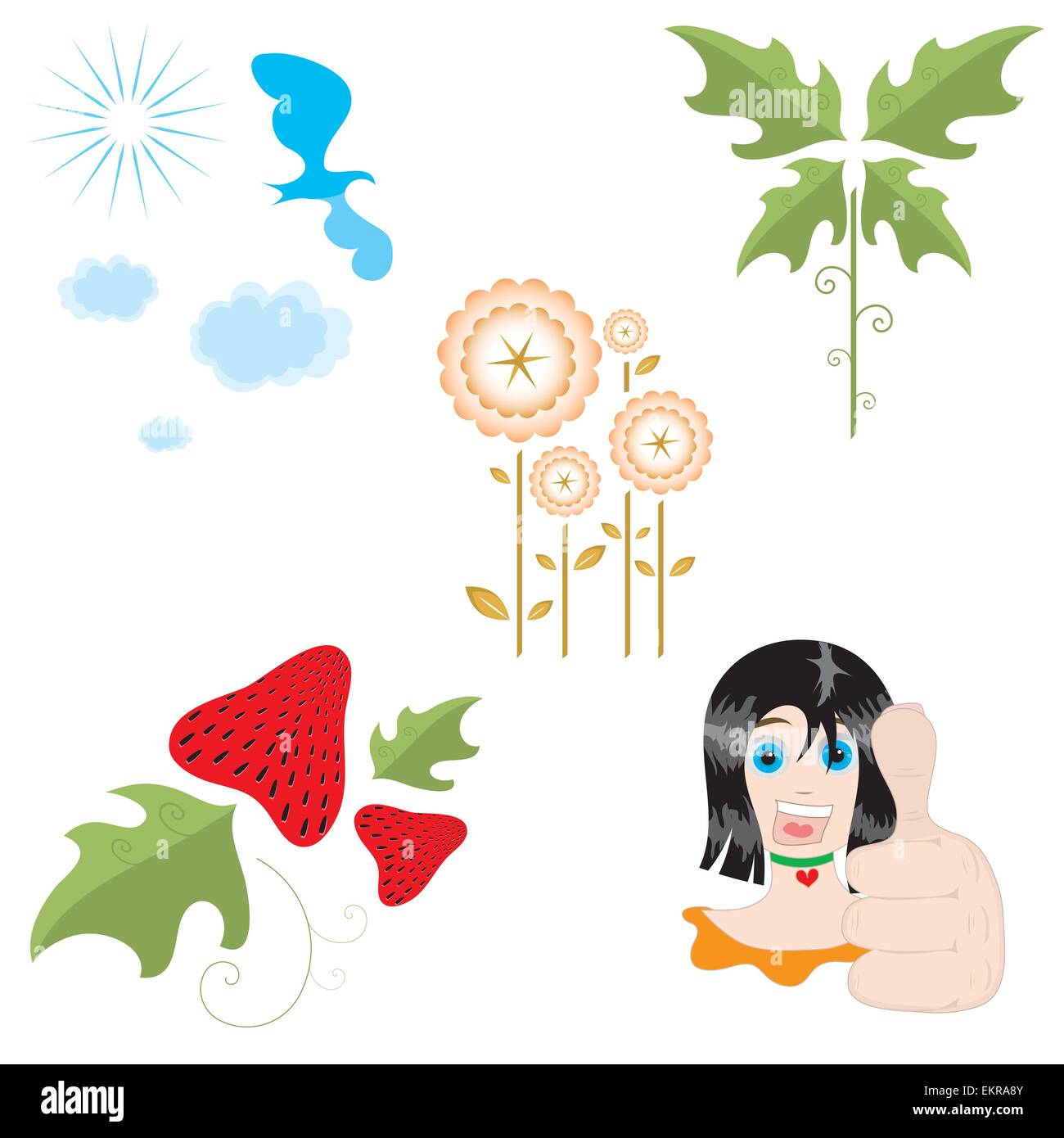 Set of pictures on different themes of different colour Stock Vector ...