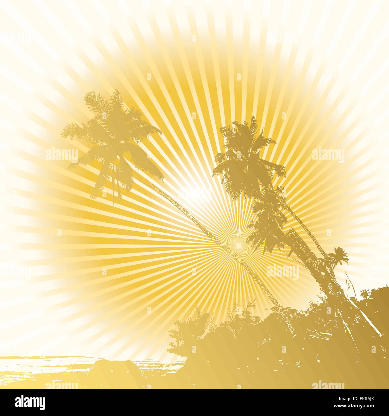 Palm trees sun background Stock Vector Images - Alamy