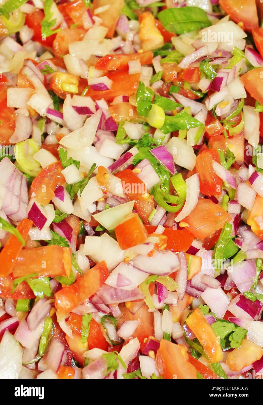 chopped salsa tomato coriander onion Stock Photo - Alamy