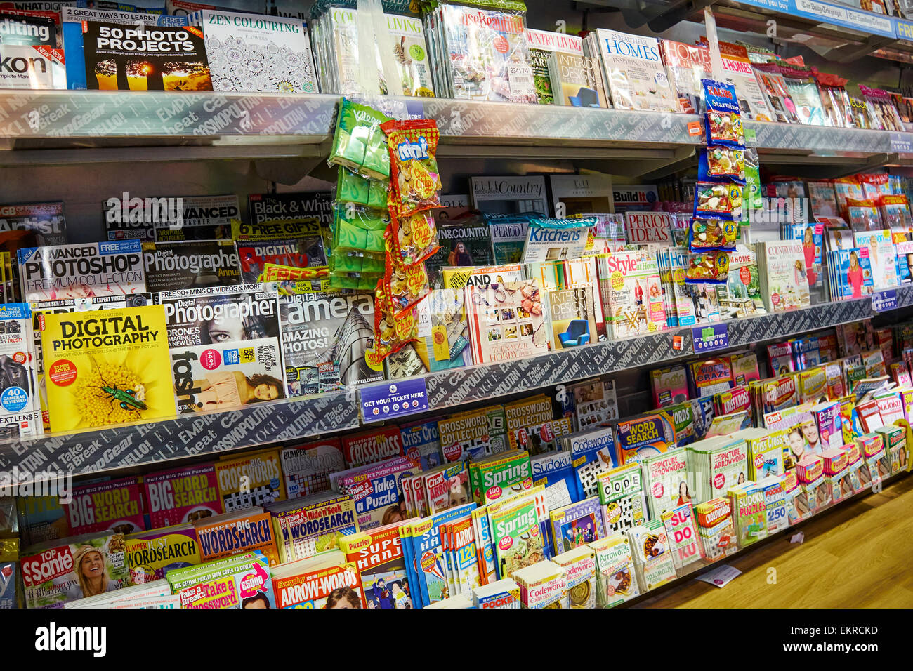 Magazines On Sales Display At WH Smith Birmingham Airport UK Stock ...