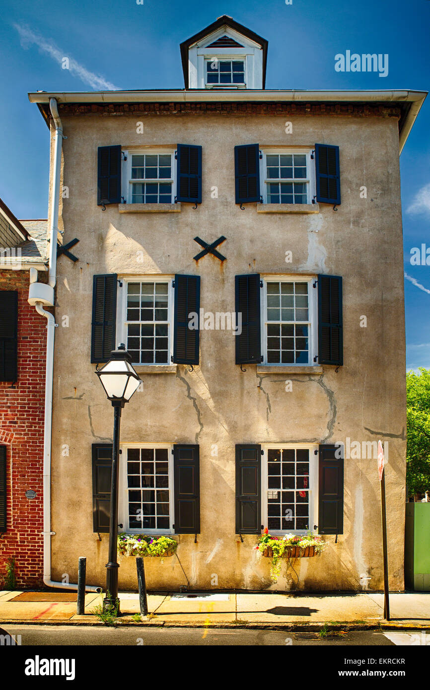 Frontal View of a Historic Home with Windows, Charleston, South ...