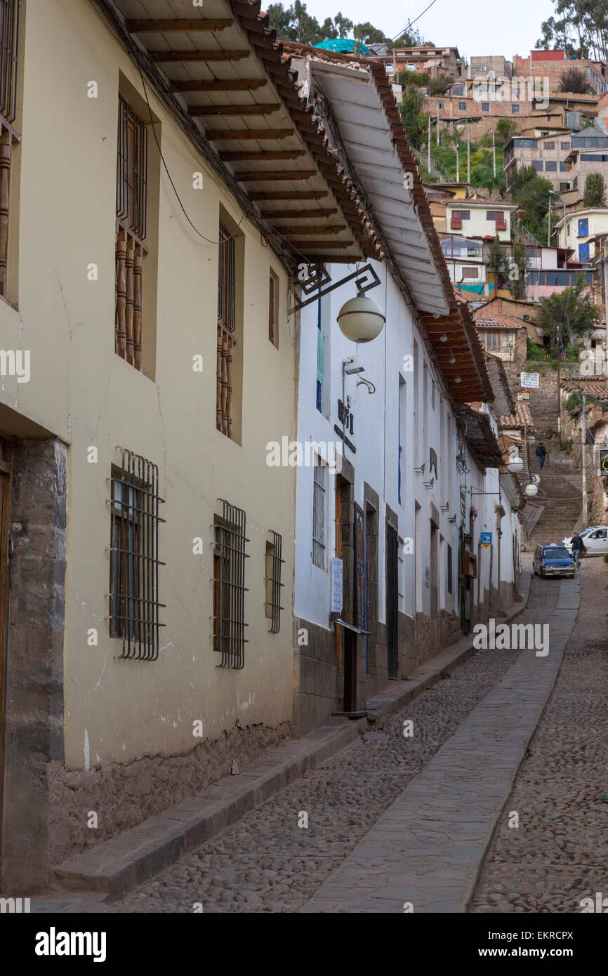 Peru, Cusco. Houses Climb up the Hills above the Plaza de Armas Stock ...