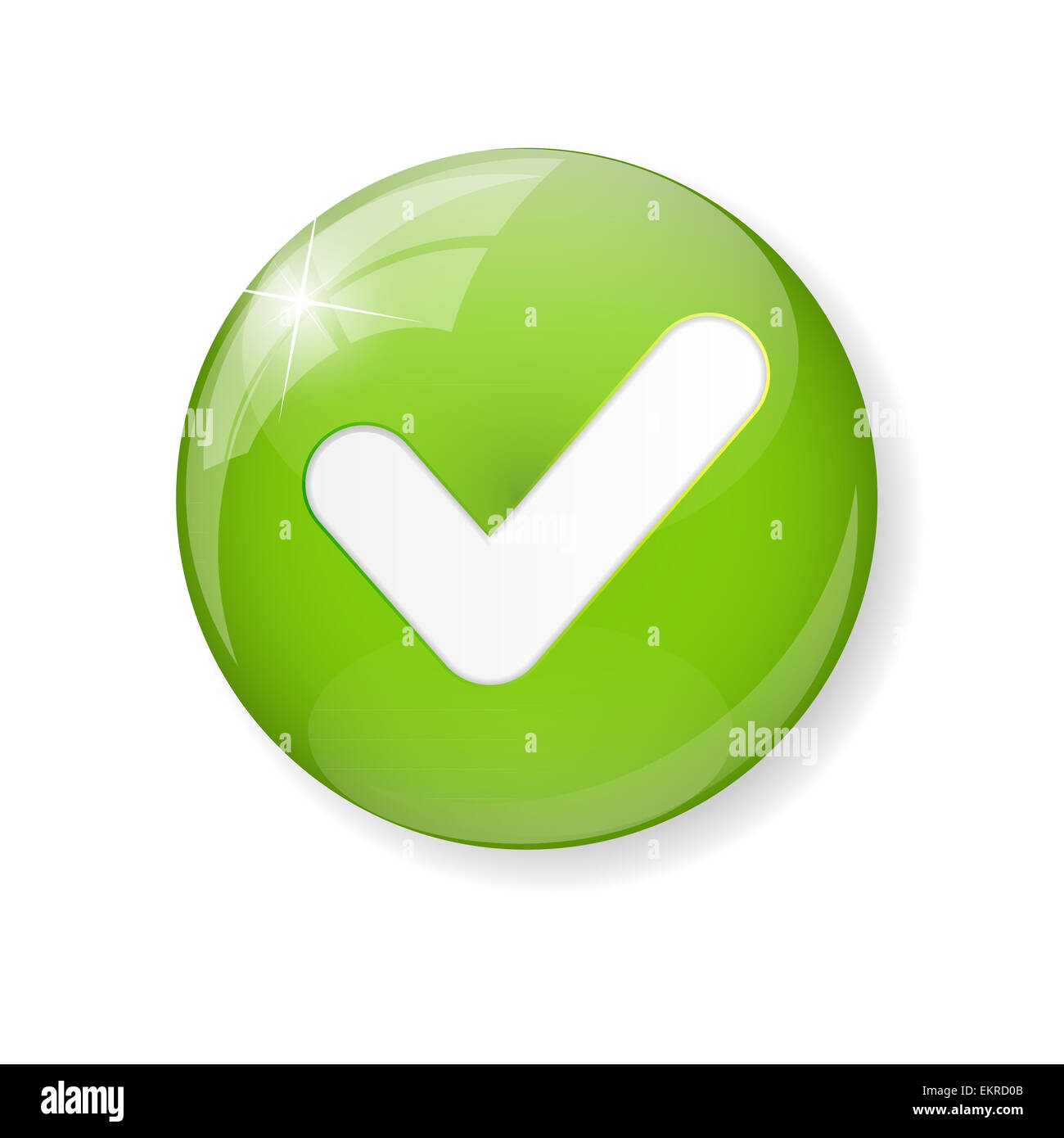 Green Check Mark Icon Button Vector Illustration Stock Photo - Alamy