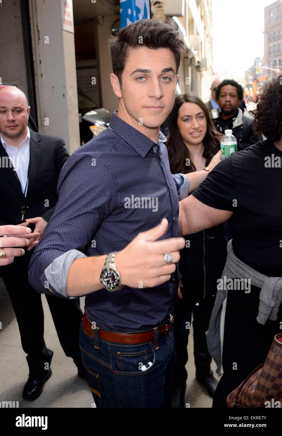 New York, NY, USA. 13th Apr, 2015. David Henrie out and about for ...