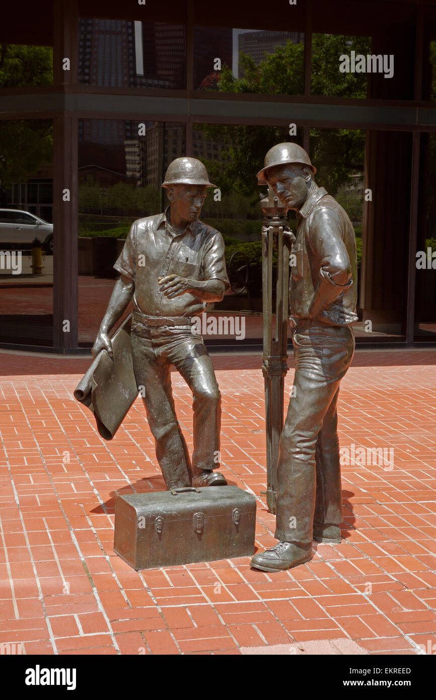 the builders statue by George Danhires in Pittsburgh PA Stock Photo - Alamy