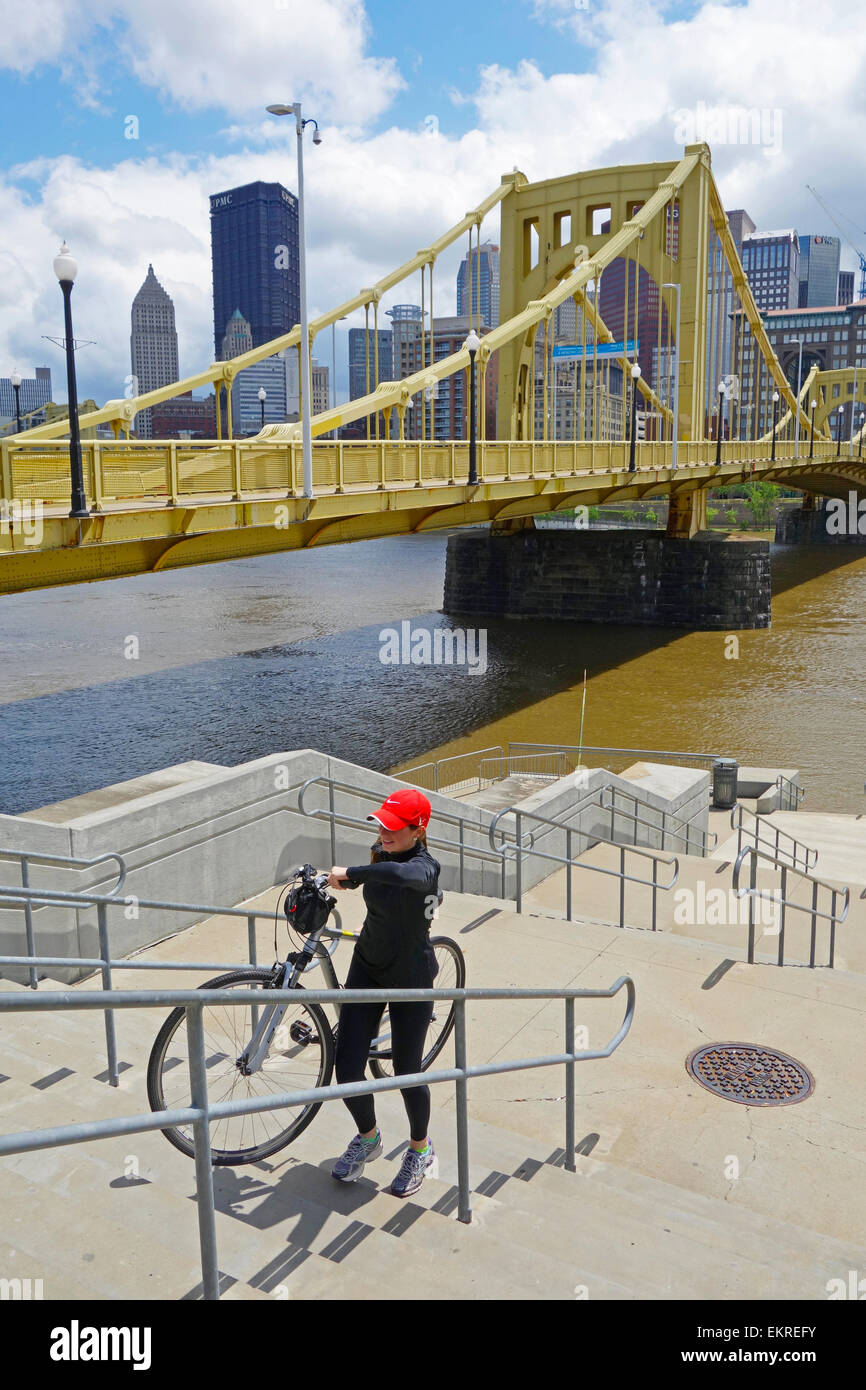 river walk park bridge Pittsburgh PA Stock Photo - Alamy