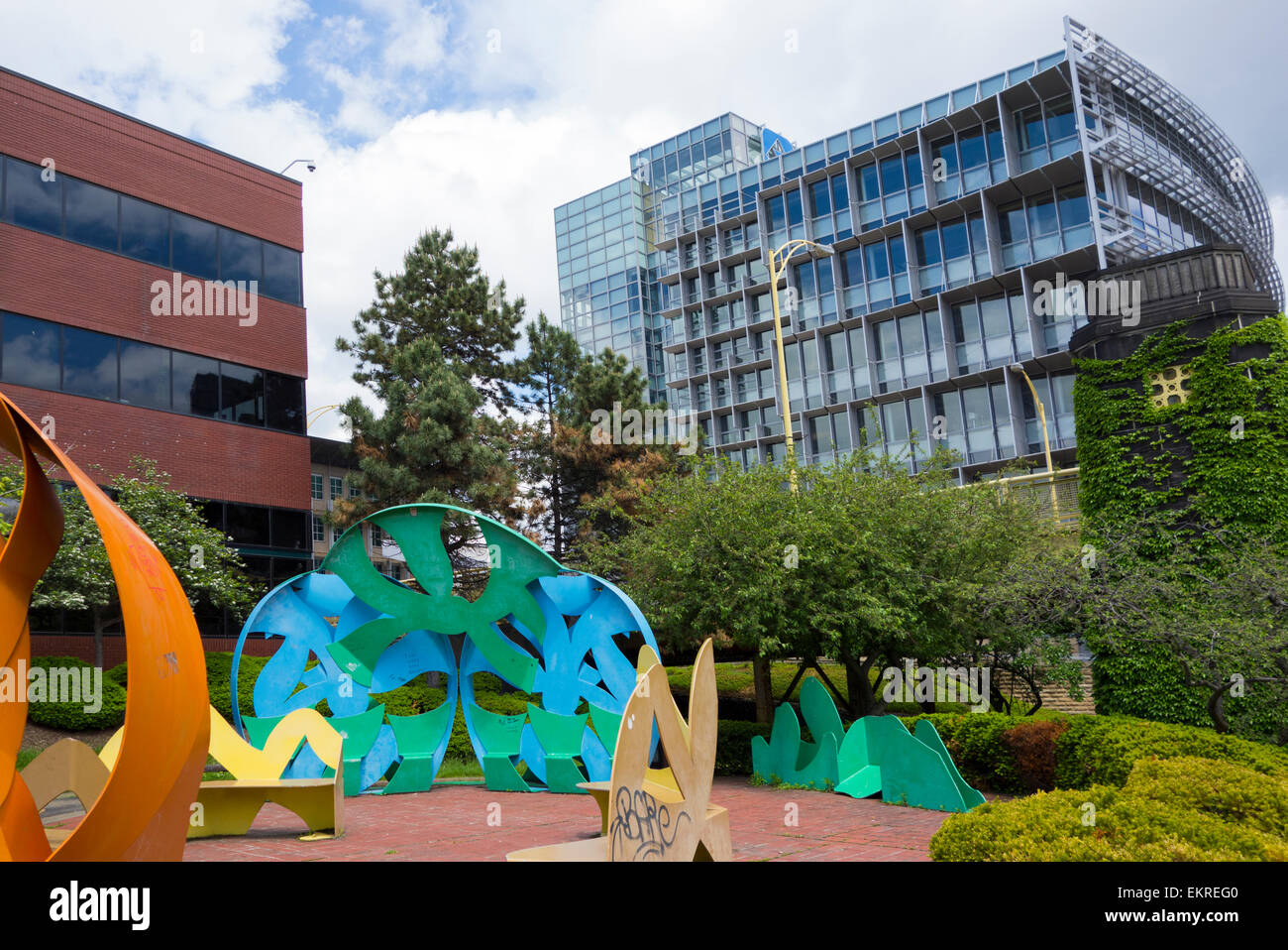 Alcoa building river walk in Pittsburgh PA Stock Photo - Alamy