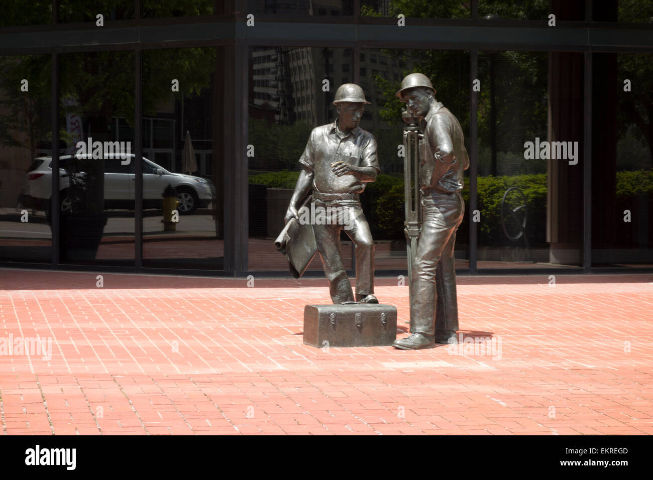 the builders statue by George Danhires in Pittsburgh PA Stock Photo - Alamy