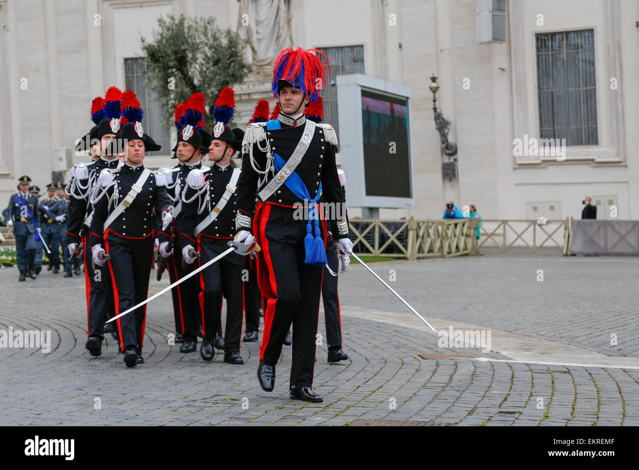 Vatican City, Vatican. 05th Apr, 2015. The Military Corps parade during ...