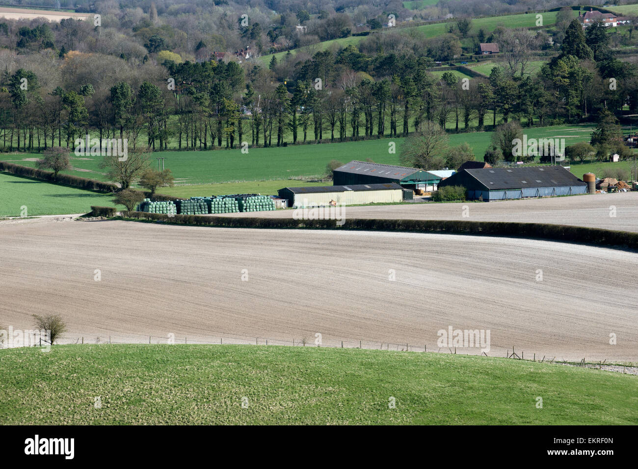Farmland in the English countryside northern Hampshire England UK Stock ...