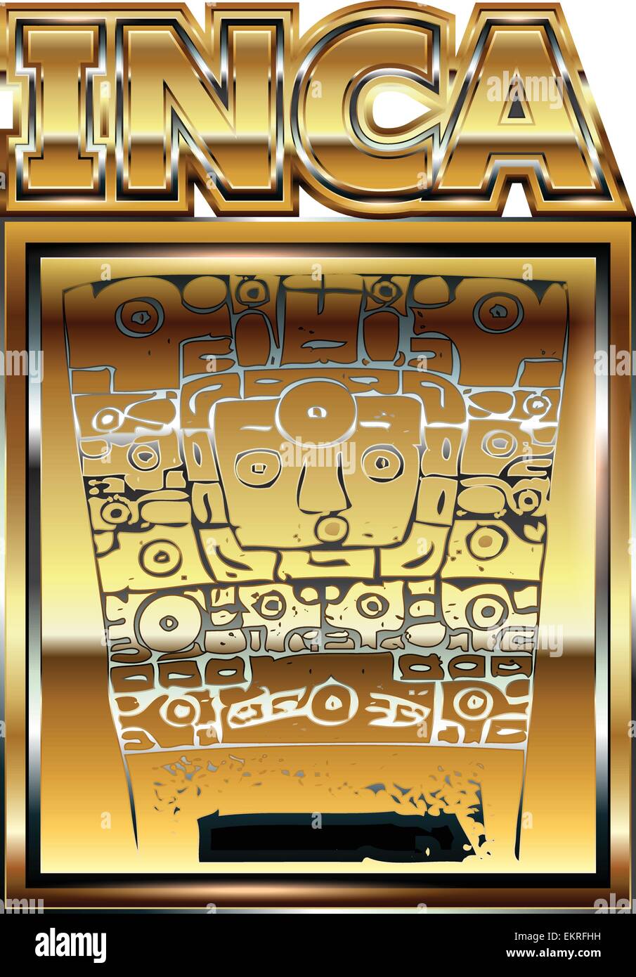 Ancient peruvian gold ornament illustration Stock Vector Images - Alamy