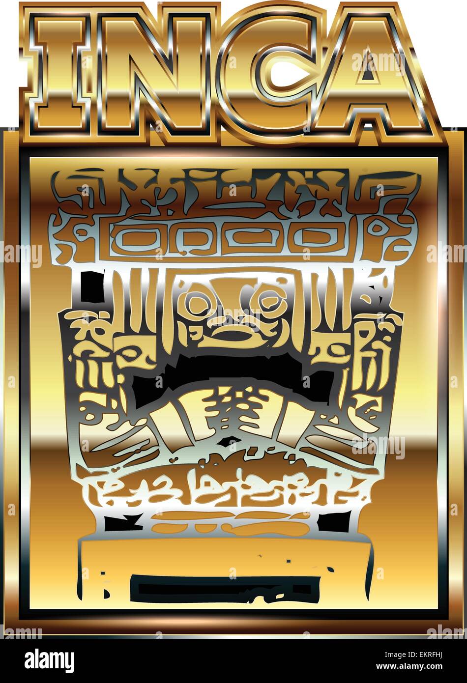 Ancient peruvian gold ornament illustration hi-res stock photography ...