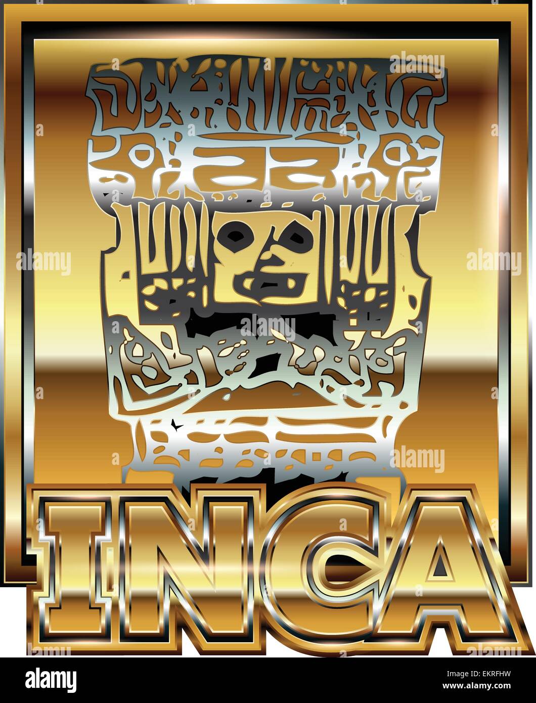 Ancient peruvian gold ornament illustration Stock Vector Images - Alamy